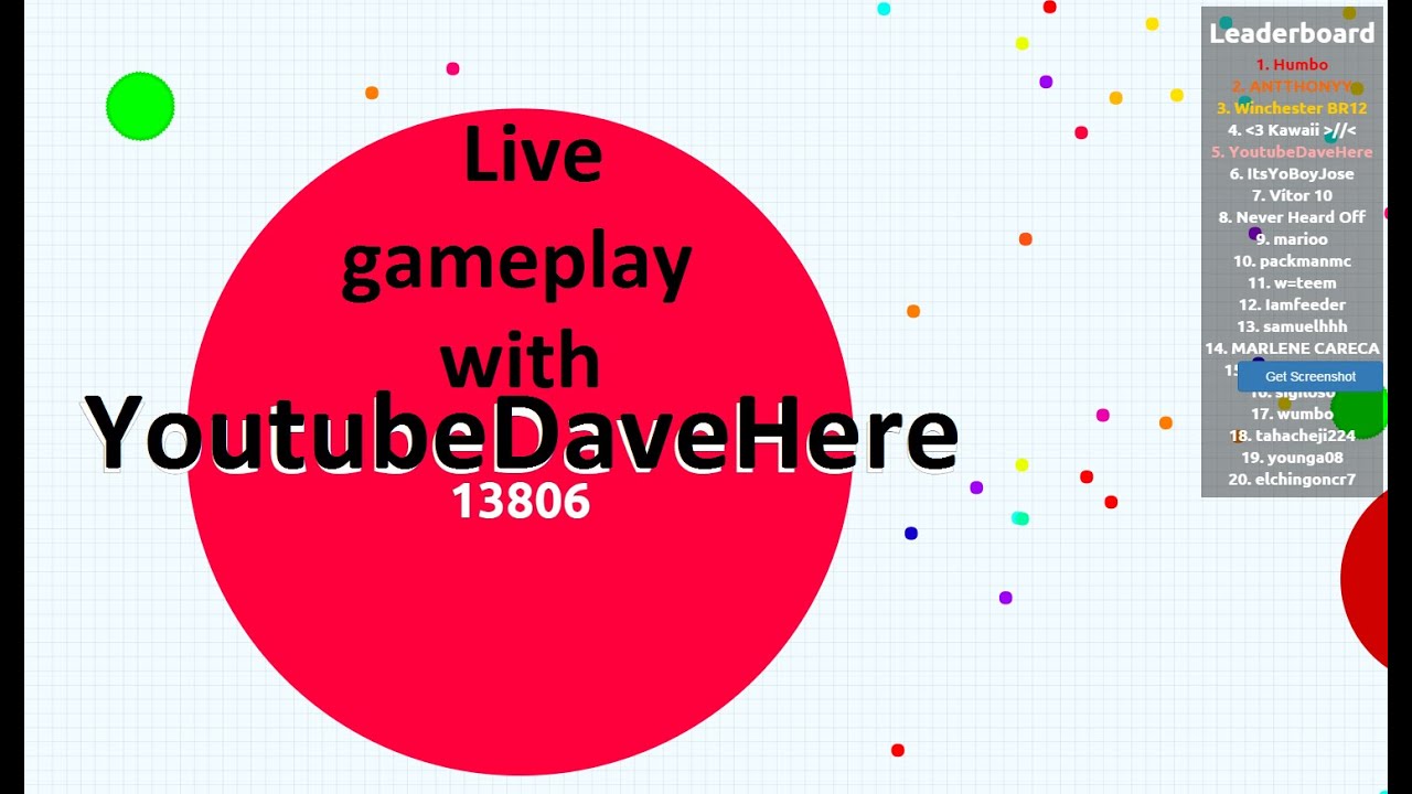 Agar.io with Dave Here - YouTube