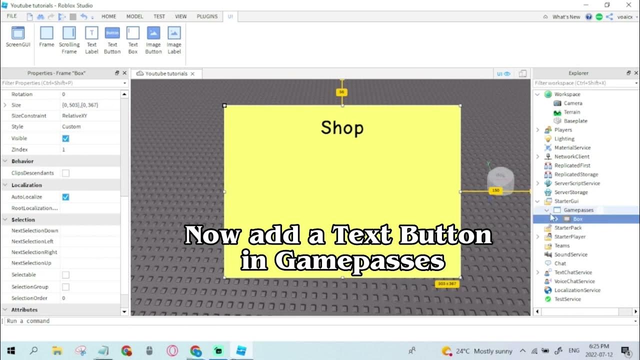How to make a Shop GUI in Roblox Studio - Part 1 - 2022 - - YouTube