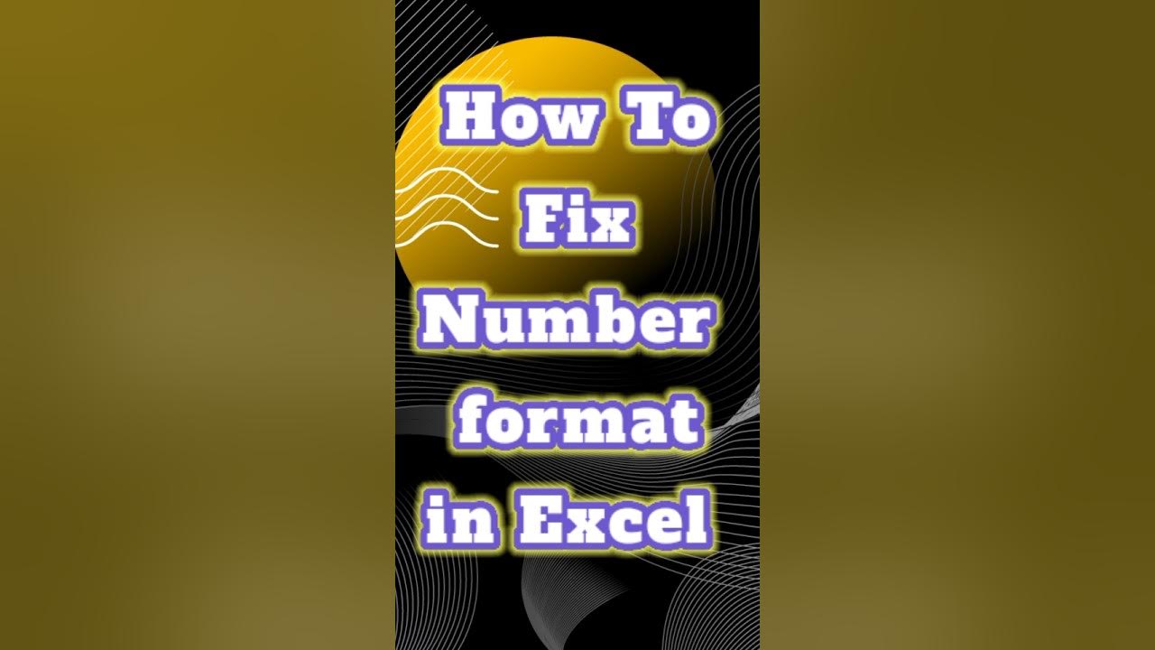 How To fix Number format in excel 😲 #windows #computer #microsoft - YouTube