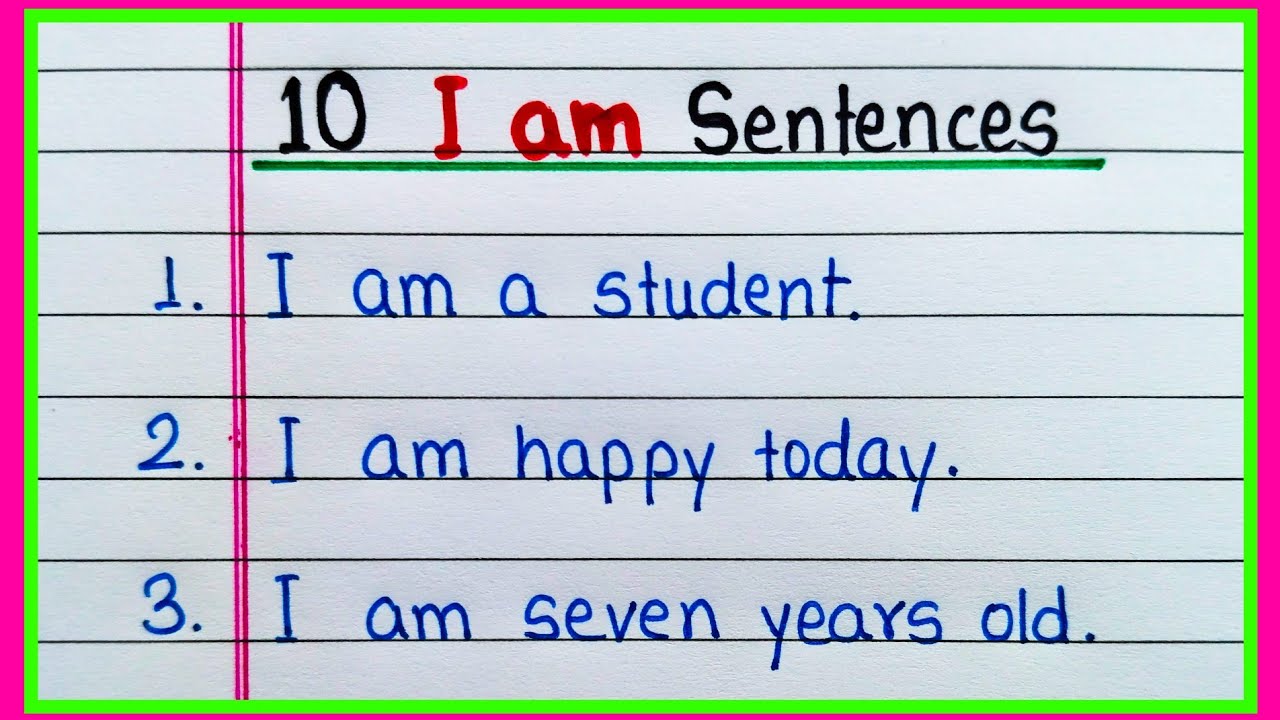 10 I am Sentence | I am 10 Sentences | 10 English Sentence easy | I am ...