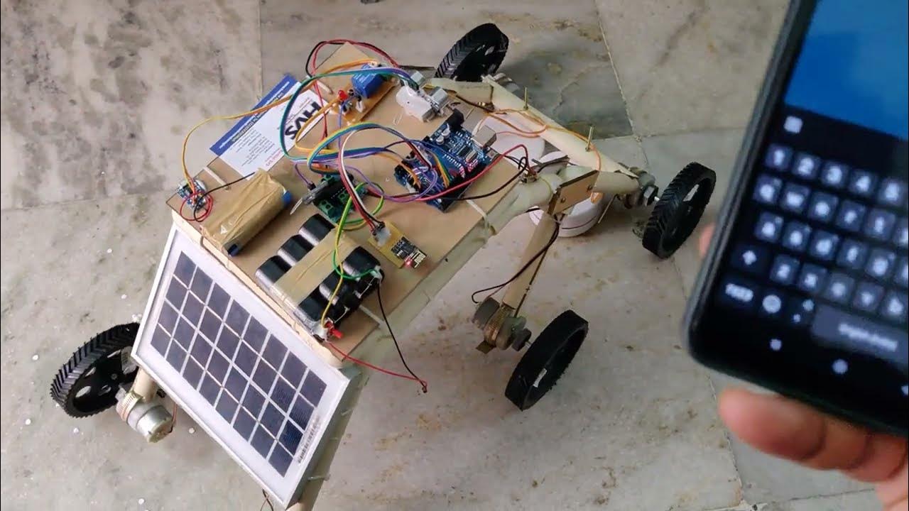 Solar Operated Multi-functional Floor cleaning robot based on Rocker-bogie mechanism - YouTube