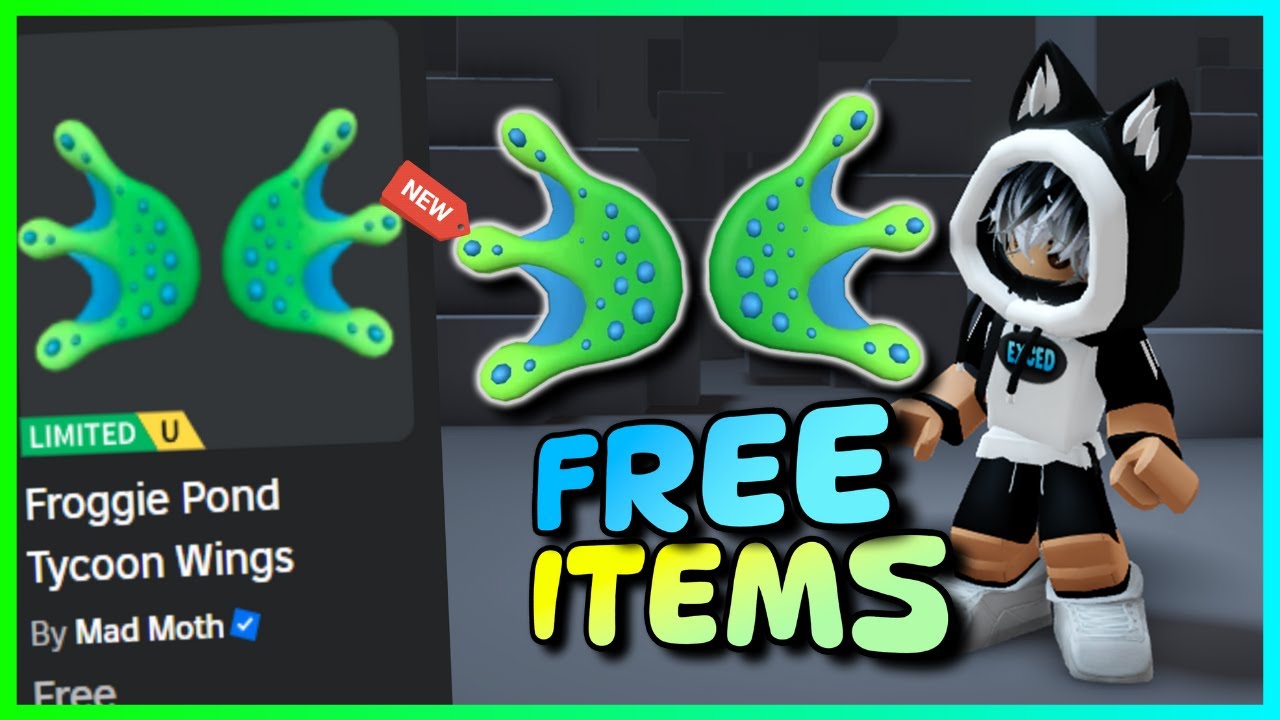 New FREE LIMITED UGC items 🤩😍, How to get FREE UGC LIMITED ITEMS Froggie Pond Wings on ROBLOX ...