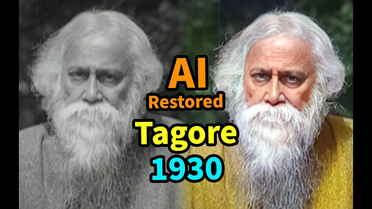 【AI Colored】Rabindranath Tagore with his real voice, sending message to ...