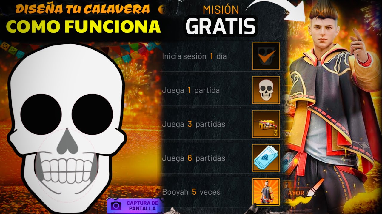 COMO FUNCIONA DISEÑA TU CALAVERA EN FREE FIRE PARA CONSEGUIR PAQUETE ...