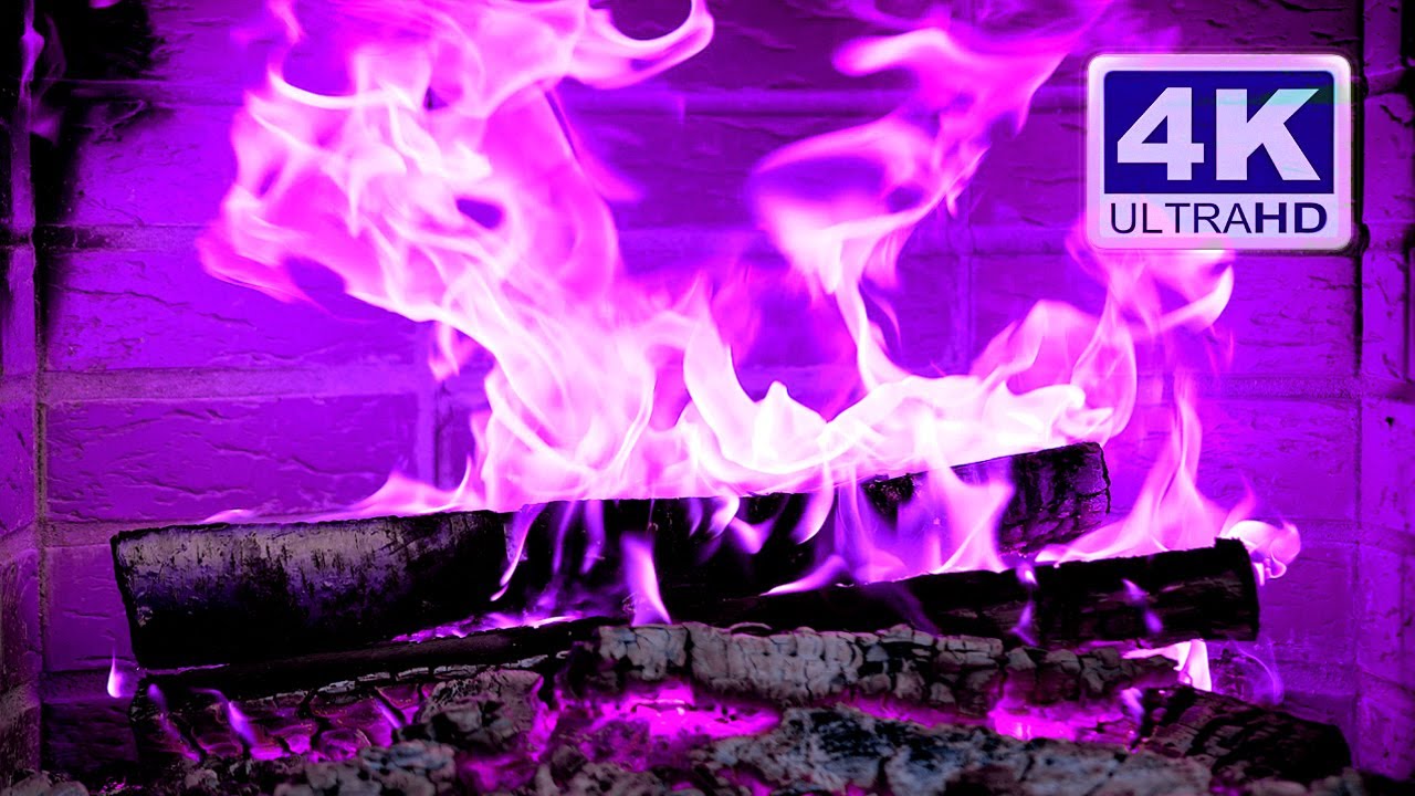 🔥 PURPLE FIREPLACE 4K Ultra HD - YouTube