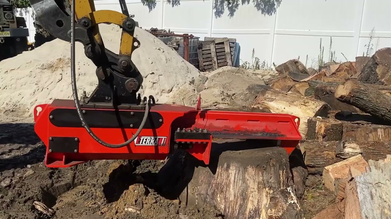 big log splitter - YouTube
