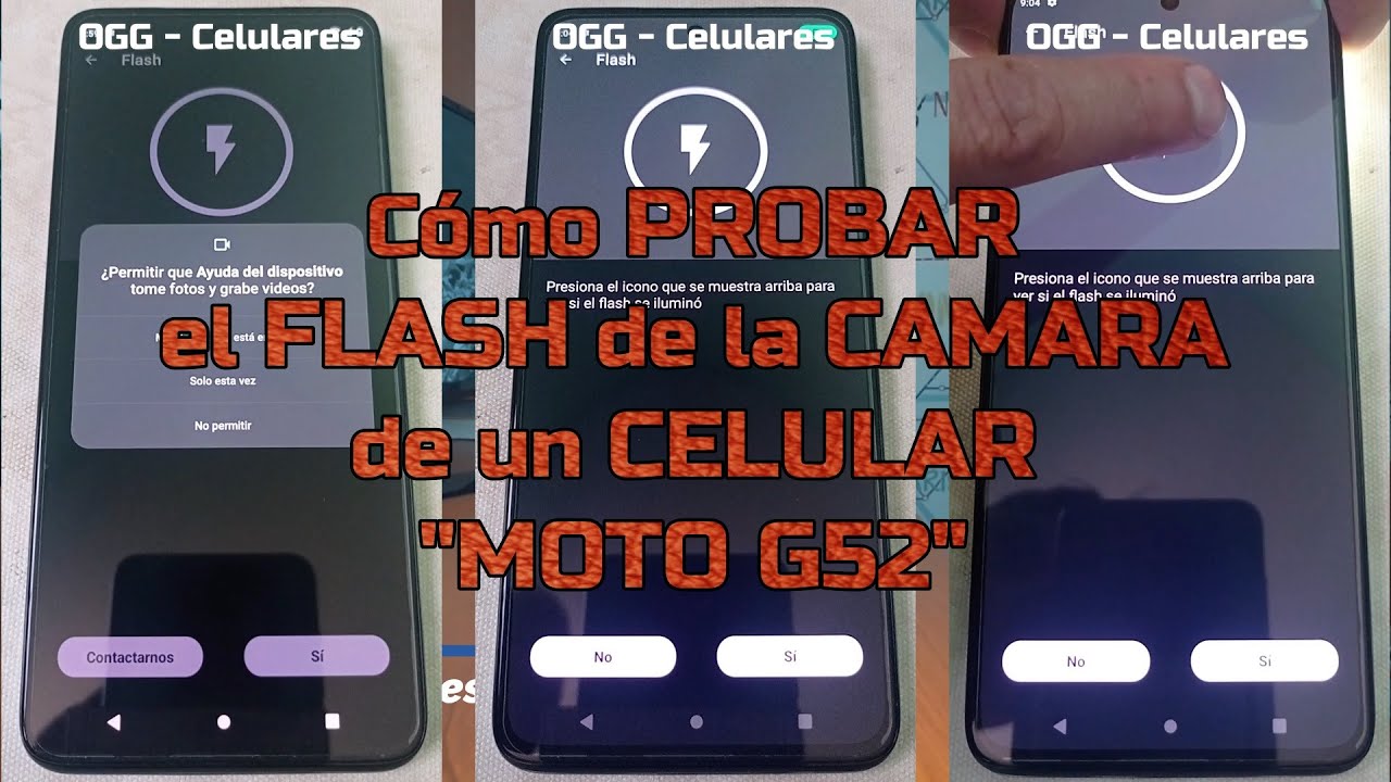 Cómo probar el flash de la cámara de un celular Moto G52 - YouTube