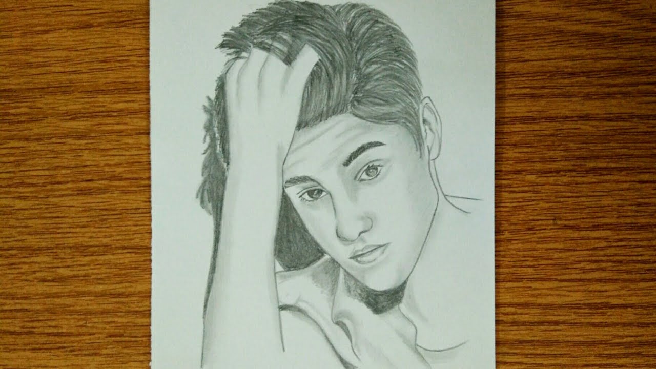 How To Draw Justin Bieber - Easy Sketch Drawing - YouTube