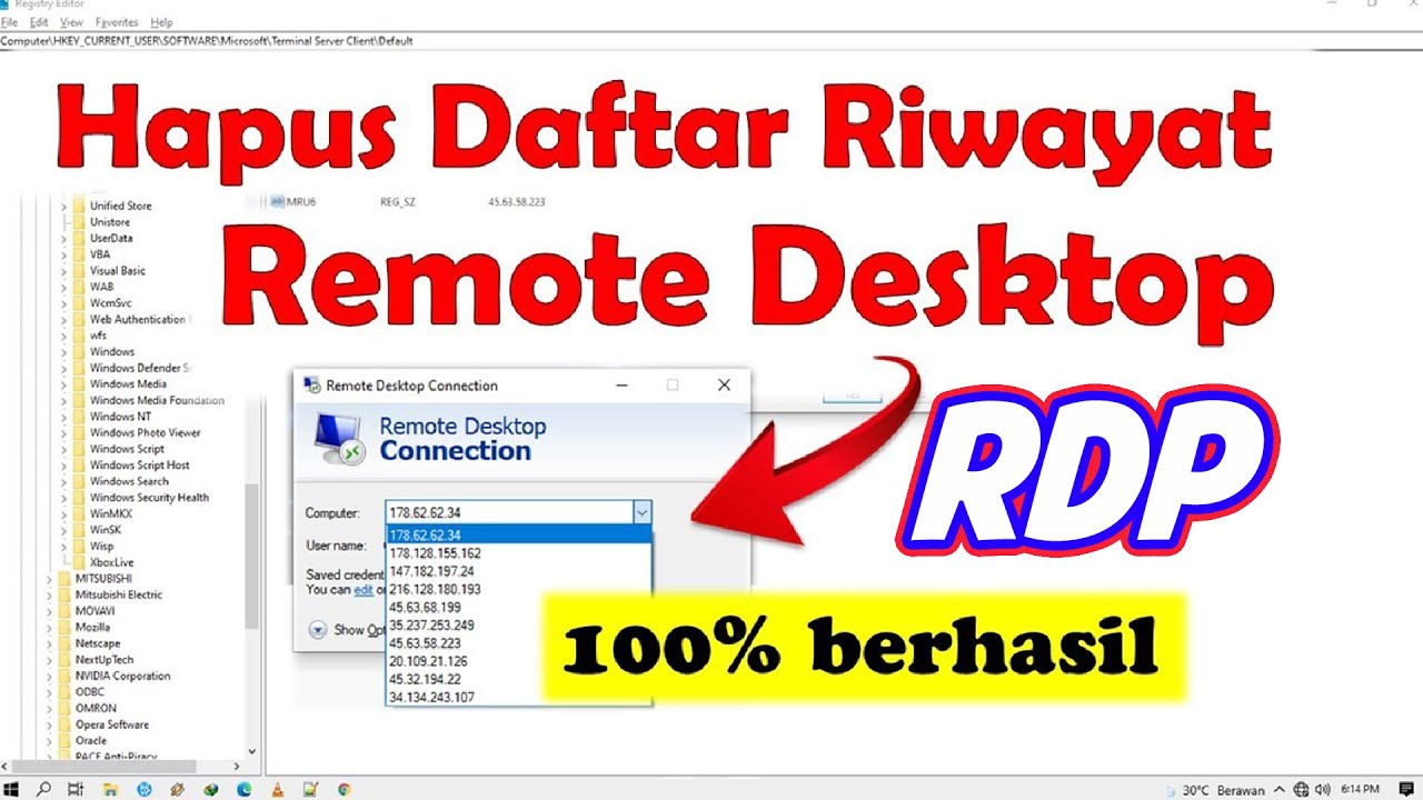 Cara Hapus Riwayat RDP di Laptop - YouTube