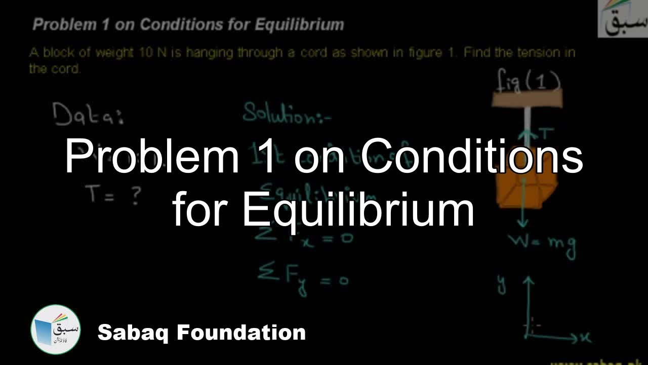 Problem 1 on Conditions for Equilibrium, Physics Lecture | Sabaq.pk ...