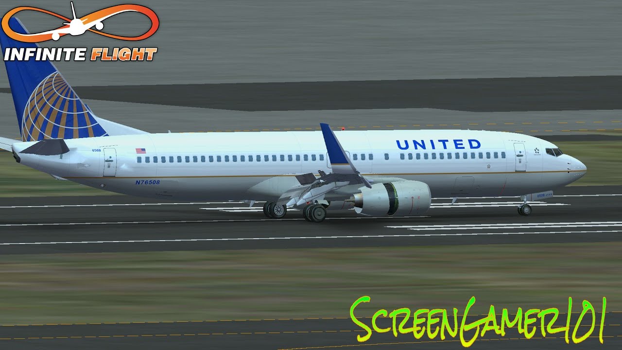Infinite flight UNITED AIRLINES BOEING 737-800 landing - YouTube