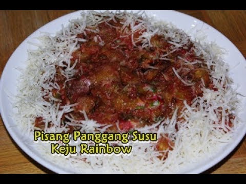 Cara Membuat Pisang Panggang Susu Keju Rainbow Yummy ala Zasanah - YouTube