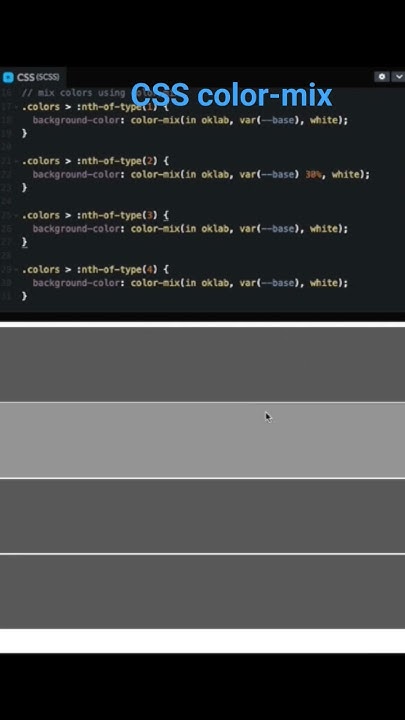 Css Color Mix Under A Minute Css3 Html Webdev Shorts Coding Code Webdevelopment Youtube