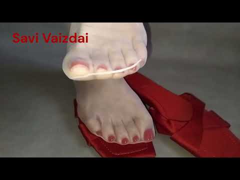 Nylon feet play Savi Vaizdai   Part 1048 Red slippers#feet #stocking #stocking