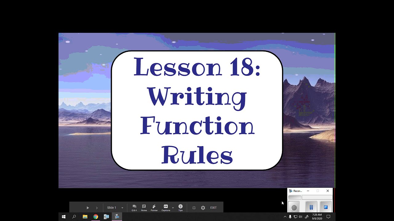 Lesson 18 Video: Writing Function Rules - YouTube