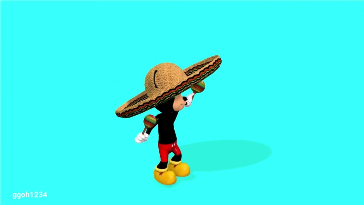 Royalty Free Maracas Mickey in 3D green screen - YouTube