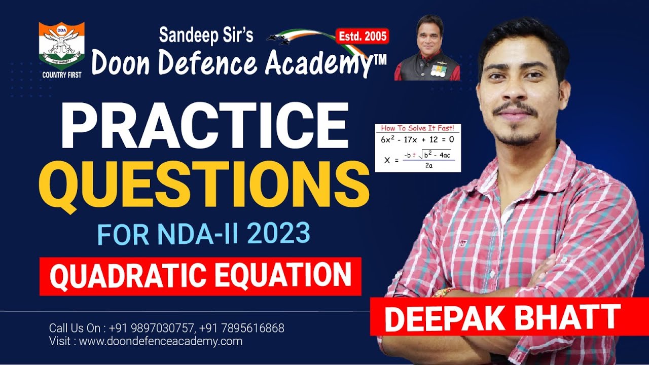Quadratic Equation | NDA II 2023 Practice Questions with Concept | Best ...