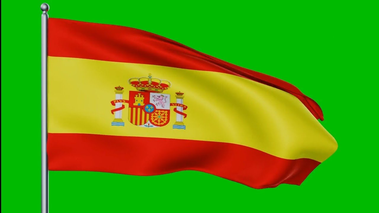 Spain Flag Green Screen Stock Video Free To Ues - YouTube