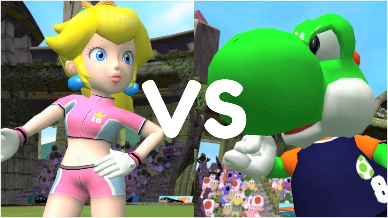 Super Mario Strikers - Peach vs Yoshi - GameCube Gameplay (720p60fps ...