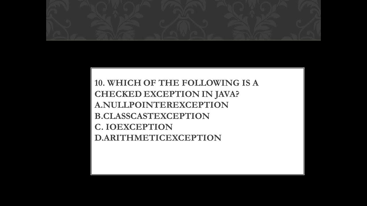 JAVA MCQS - YouTube
