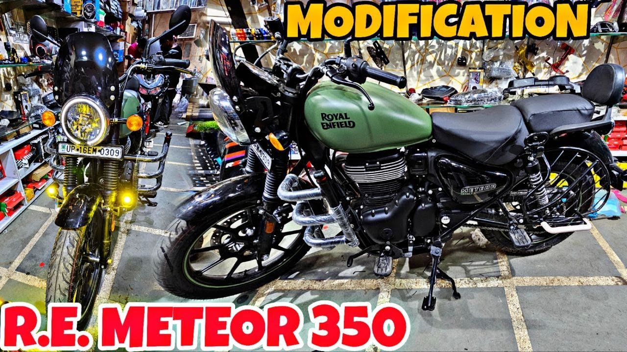 Royal Enfield METEOR 350 Classy Modification | Leg Guard | Fog Lamp ...
