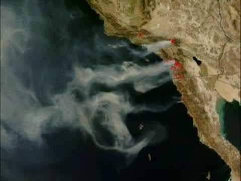 NASA Satellite Images of California Wildfires: 10/25 Update - YouTube
