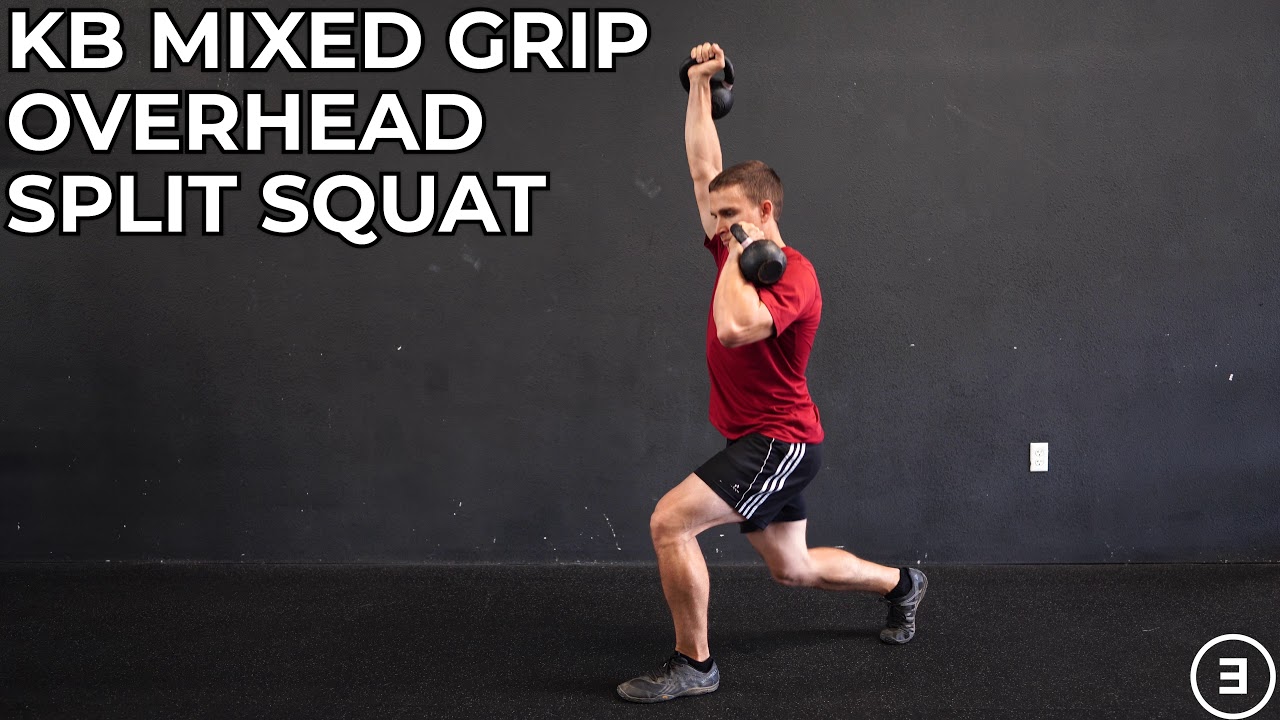 Kettlebell Mixed Grip Overhead Split Squat - YouTube