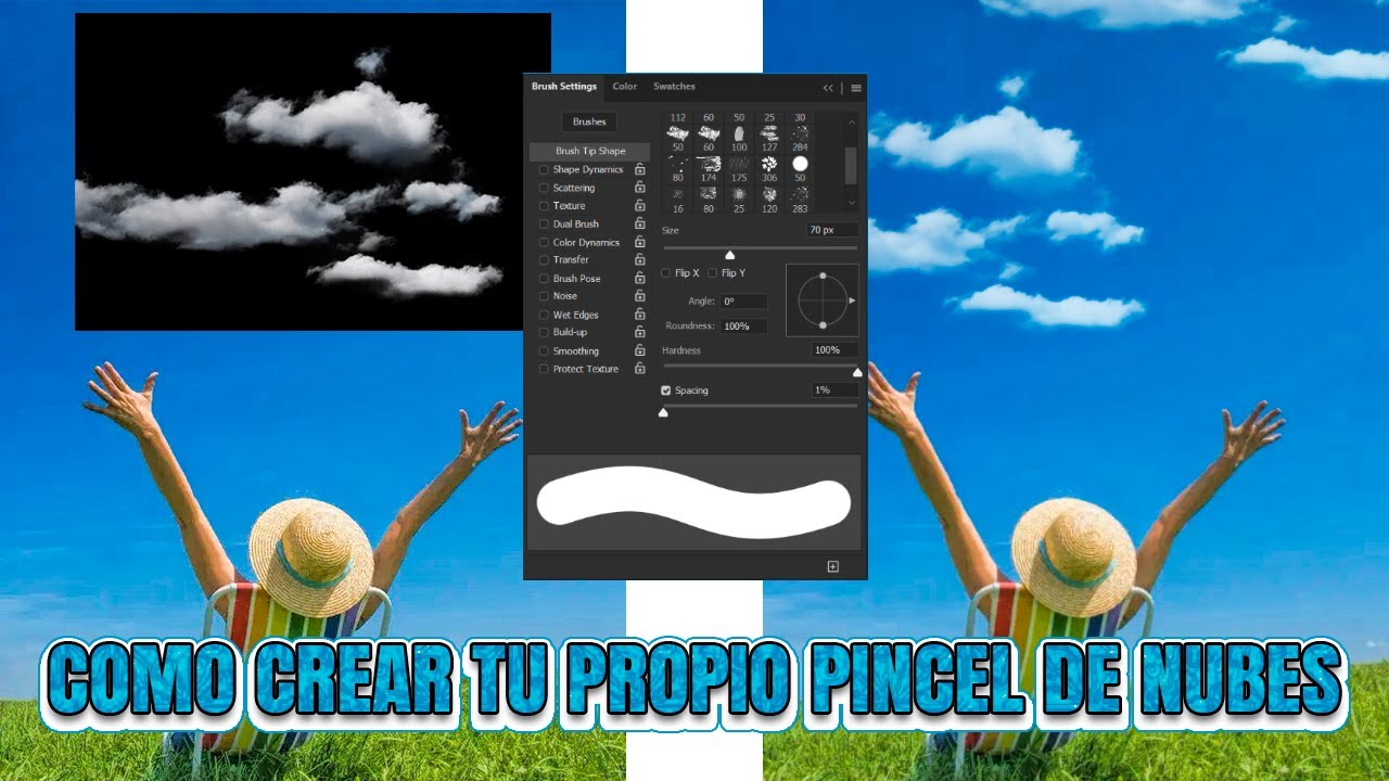 TUTORIAL PARA CREAR TU PROPIO PINCEL DE NUBES PARA PHOTOSHOP Metodo ...