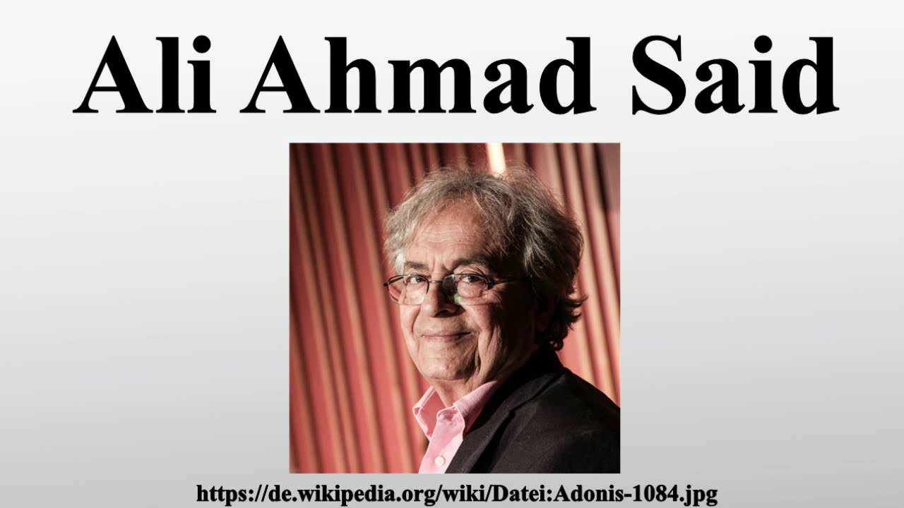 Ali Ahmad Said - YouTube
