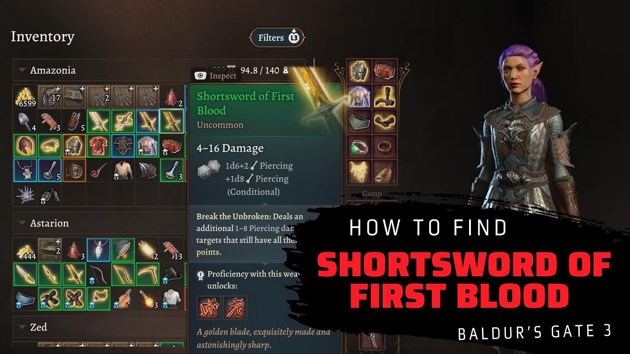 How to find Shortsword of first blood in Baldur's Gate 3 | Underdark ...