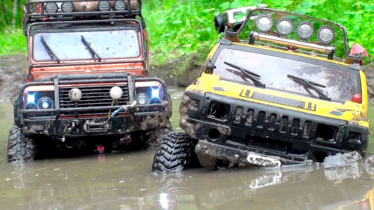 OFF Road MUD Hummer H2 Vs Land Rover Defender Vs Jeep Wrangler