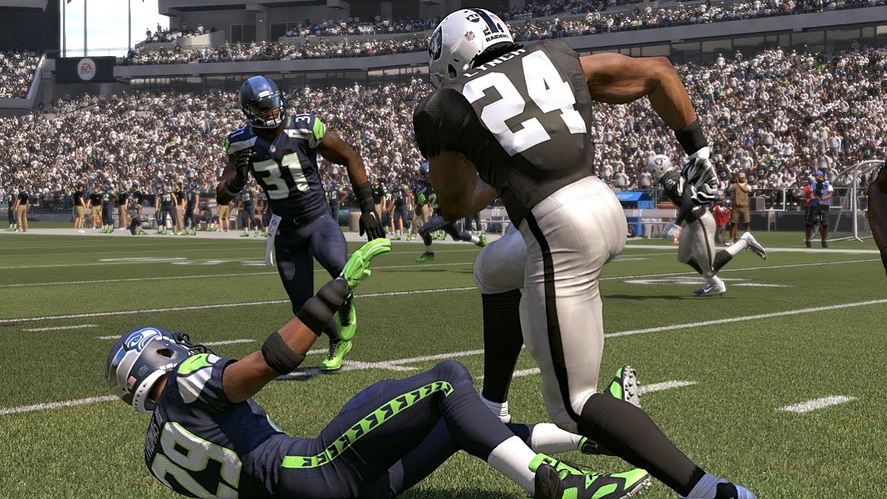Madden 17 Seahawks Battle Against (Marshawn Lynch) & The Raiders Xbox ...