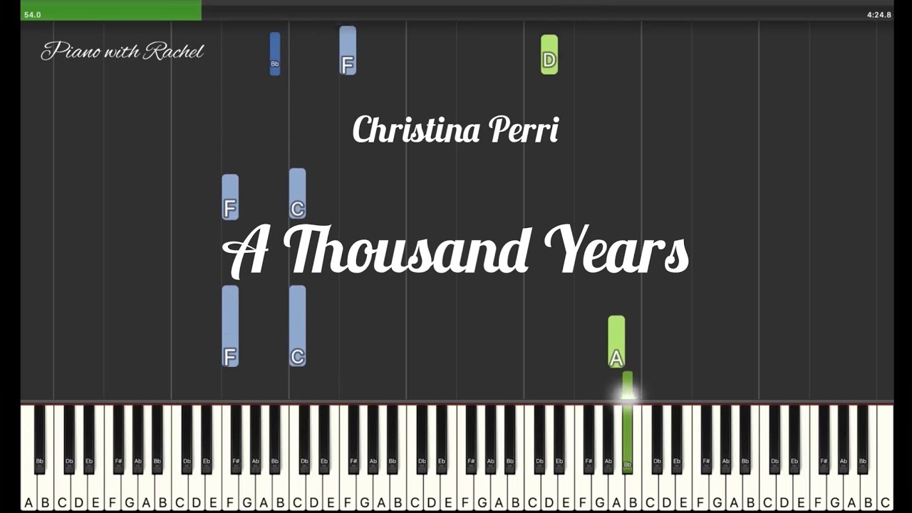Christina Perri | A Thousand Years | Synthesia Piano Tutorial | By ...