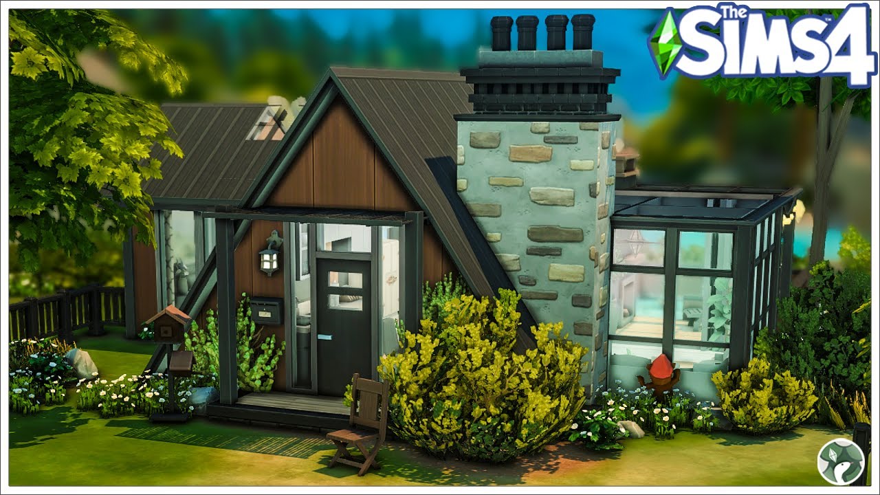 Modern A-Frame Cabin 🌲 The Sims 4 Speed Build No CC - YouTube