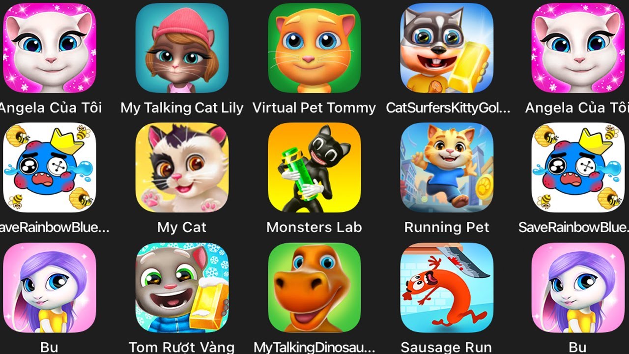 Angela,My talking Cat Lily,Virtual Pet tommy,CatSurfeKittyGol ...