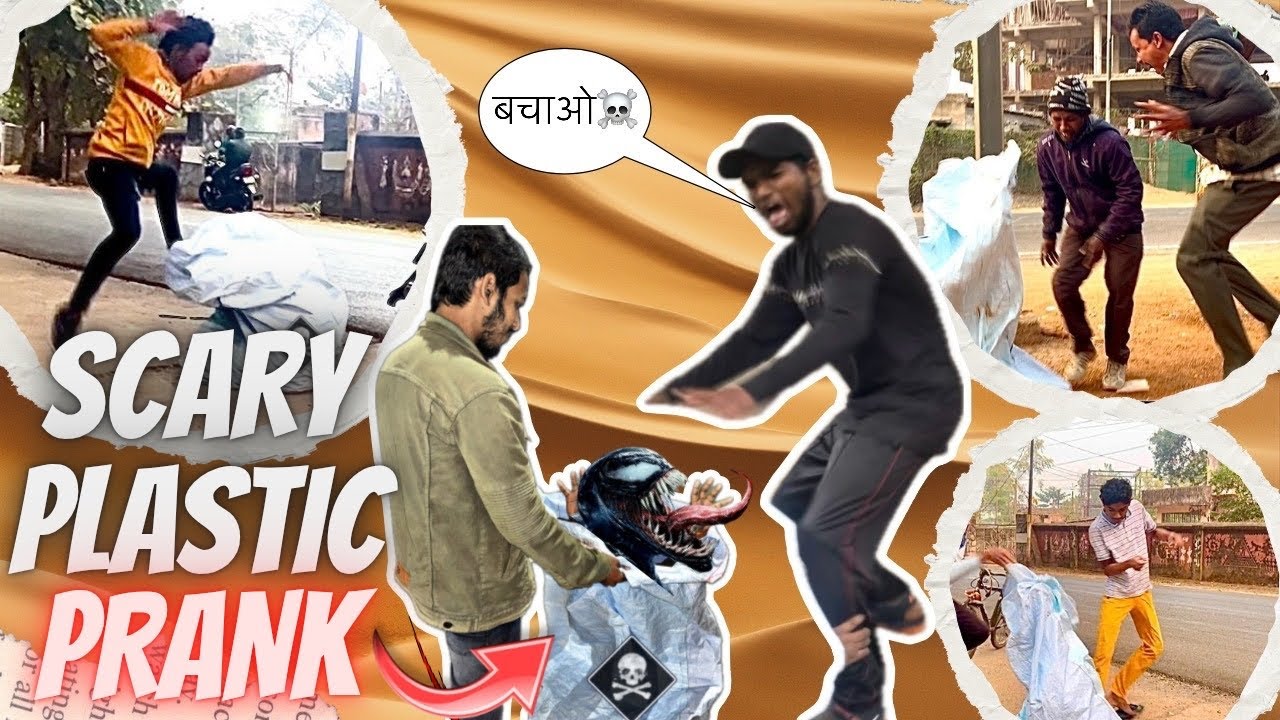Scary Plastic Bag Prank🥶|Girls Reaction😱|Public Reaction🤪|Comedy Video🤣 ...