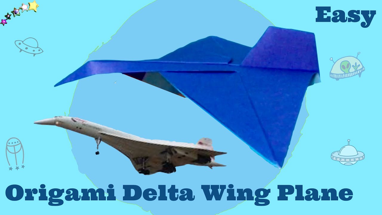 How to make origami delta wing airplane jet. Easy cool look 8-minute ...