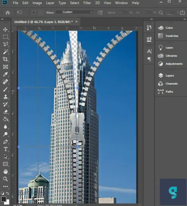 How to make Zipper Effect in Adobe Photoshop | #adobephotoshop | Designing Guru - YouTube