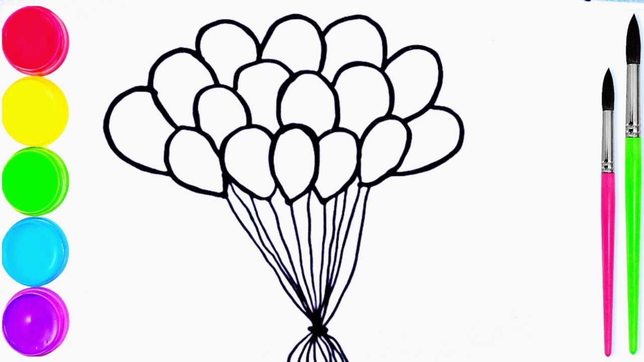 HOW TO DRAW BALLOONS EASY - YouTube