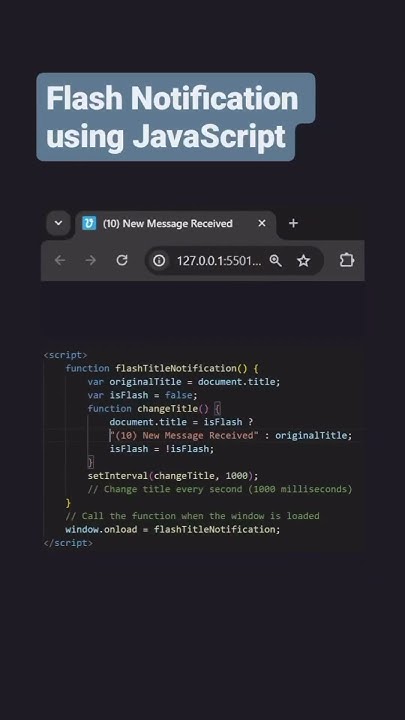 Flash Notification Using Javascript Coding Javascript Webnotification Js Reactjs