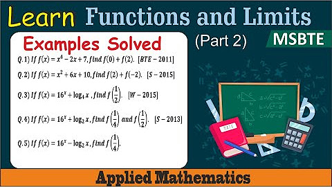 Functions & Limits || Applied Maths || 2nd Sem Diploma || MSBTE - YouTube