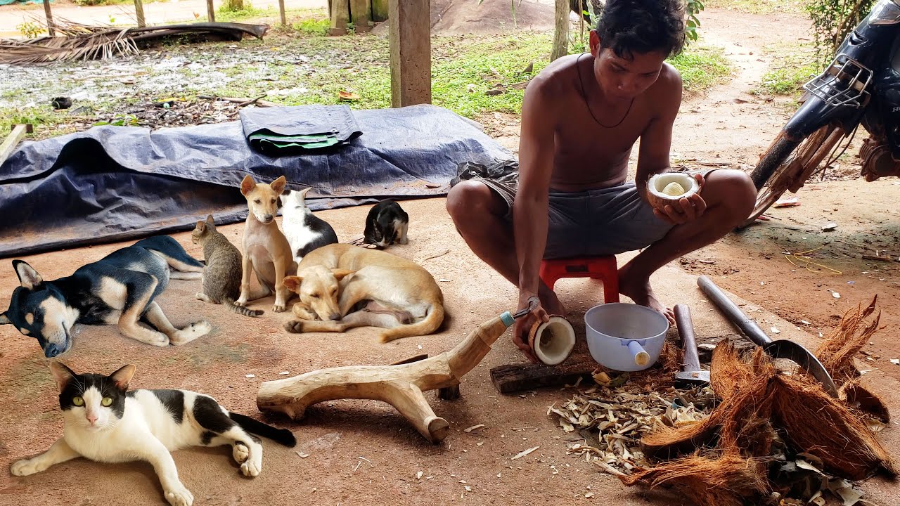 ធ្វើខ្មោសកោសដូងថ្មី Discover Khmer Traditional Tools QUALITY 4K VIDEO ...