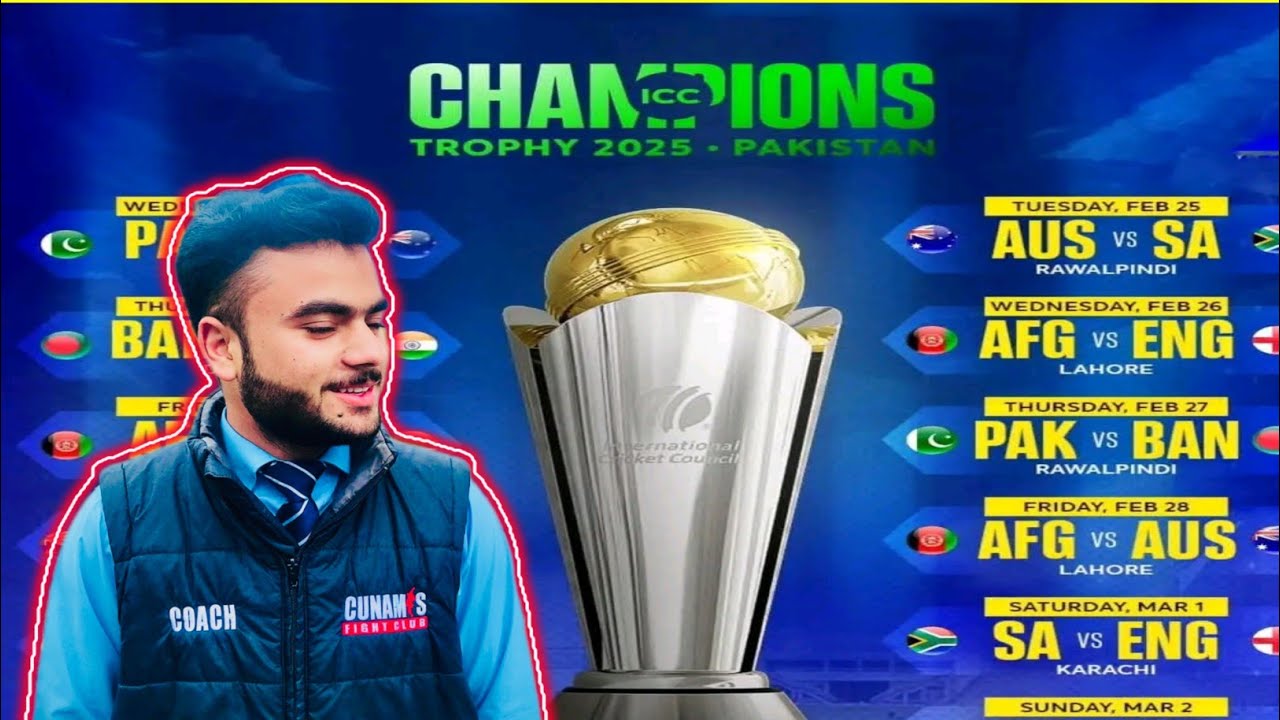 Champion trophy 2025 Schedule Time and Venue, Pakistan Squad #icc - YouTube