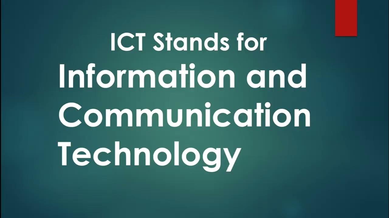 What is the Full form of ICT । My Mentor । - YouTube