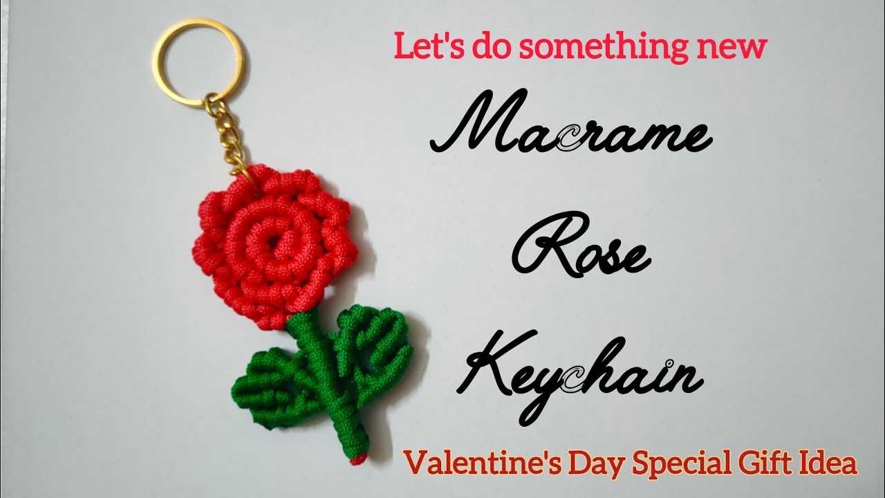 Macrame Rose Keychain | Handmade Macrame Gift For Valentine's Day | Diy ...