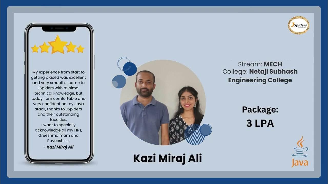 Student Successfully Placed | JAVA Full Stack Development | Jspiders Marathahalli | Kazi Miraj ...