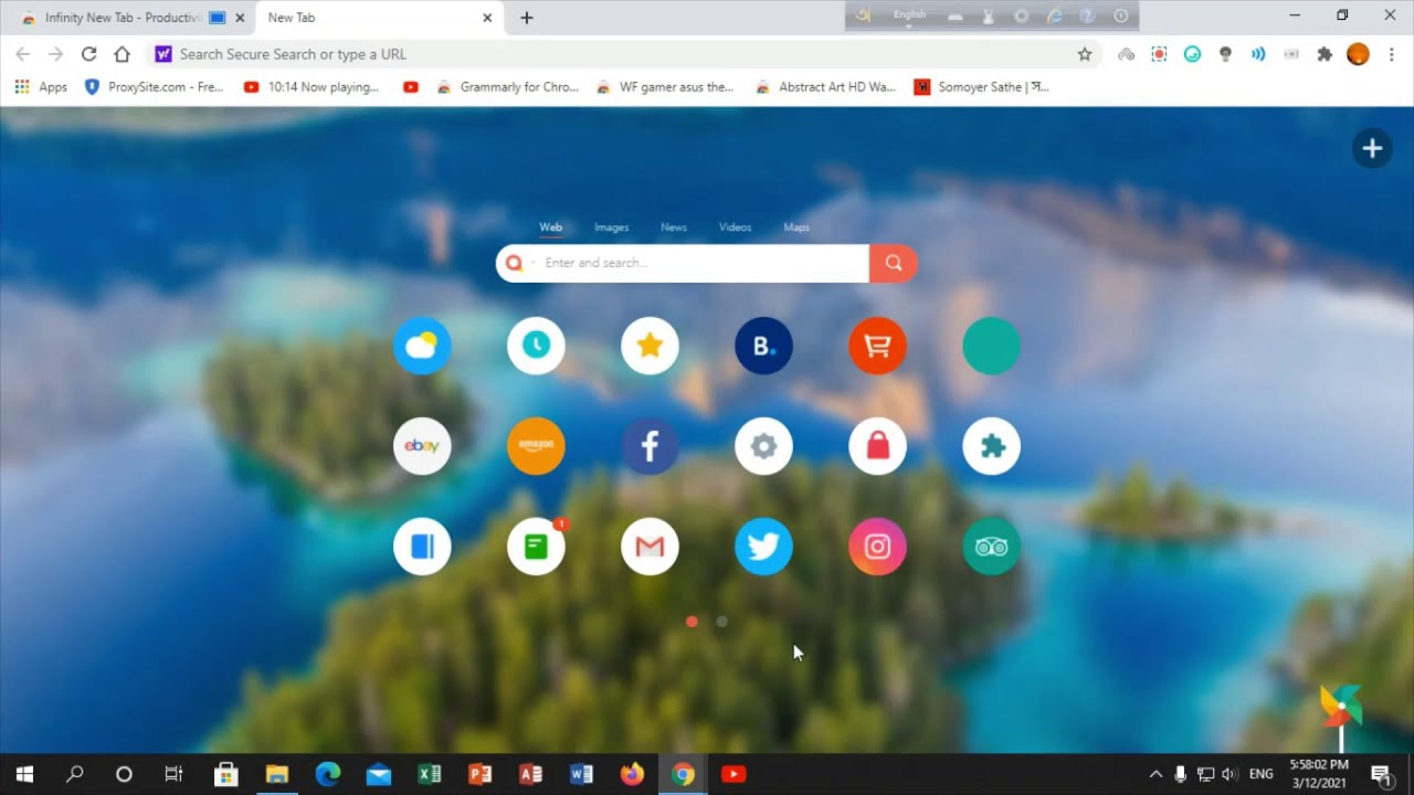 Google Extension - Infinity New Tab - YouTube