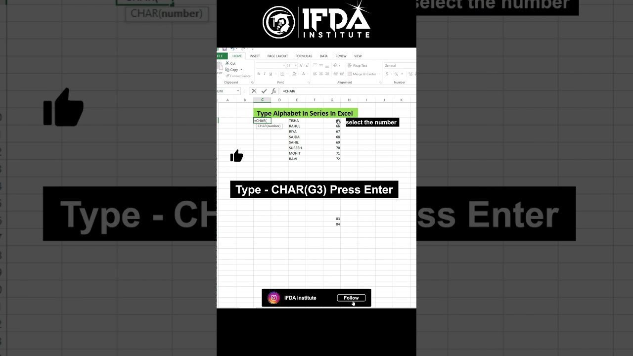 Alphabet Series In Excel excel IFDA INSTITUTE YouTube Alphabet Series In Excel excel IFDA INSTITUTE YouTube