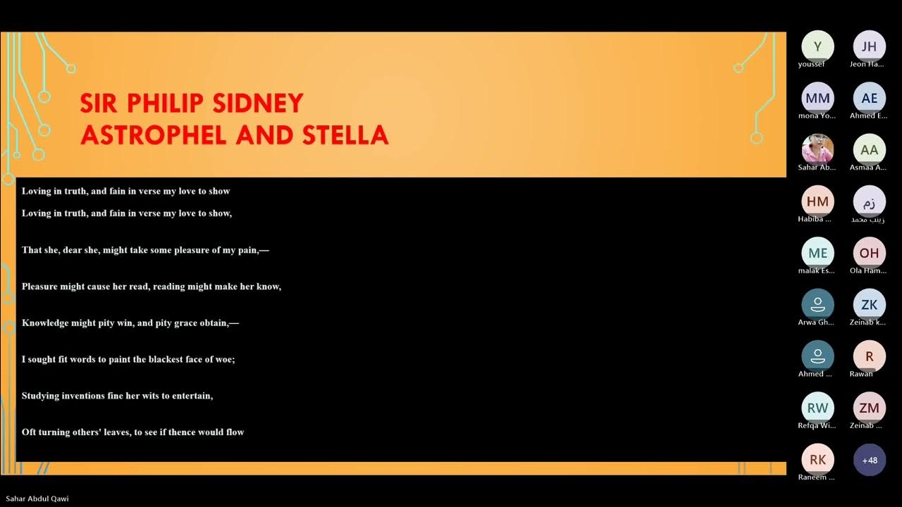 Sir Philip Sidney Astrophil and Stella #Sonnet No.1 #analysis - YouTube