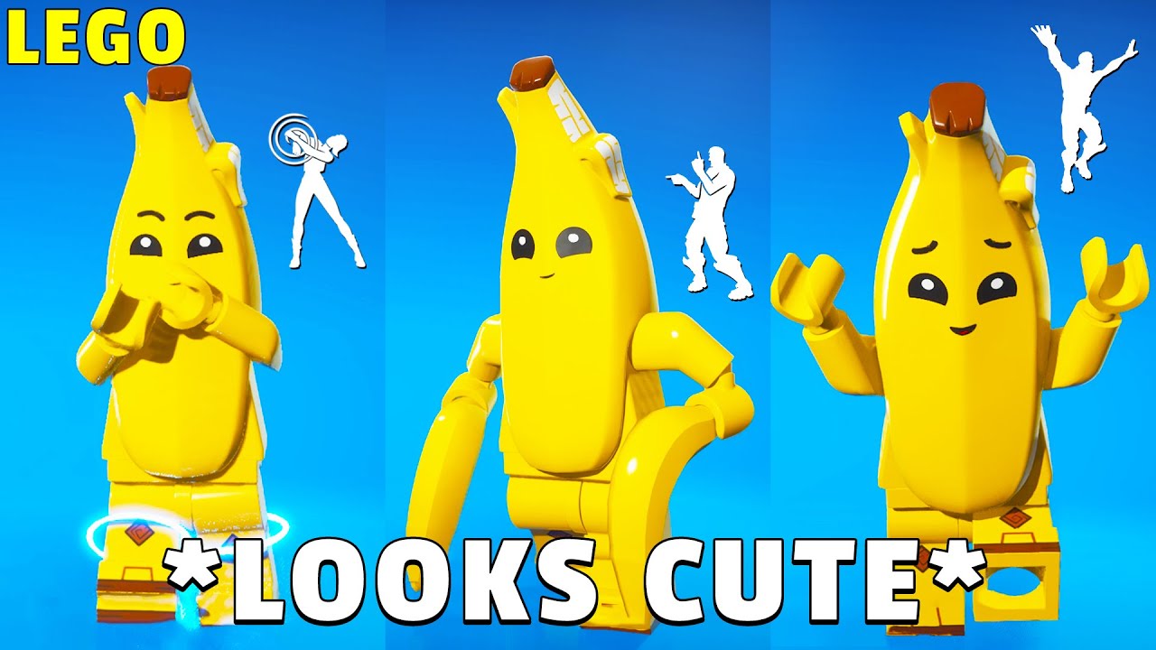 LEGO Peely Skin Looks Cute With These Dances & Emotes! - YouTube